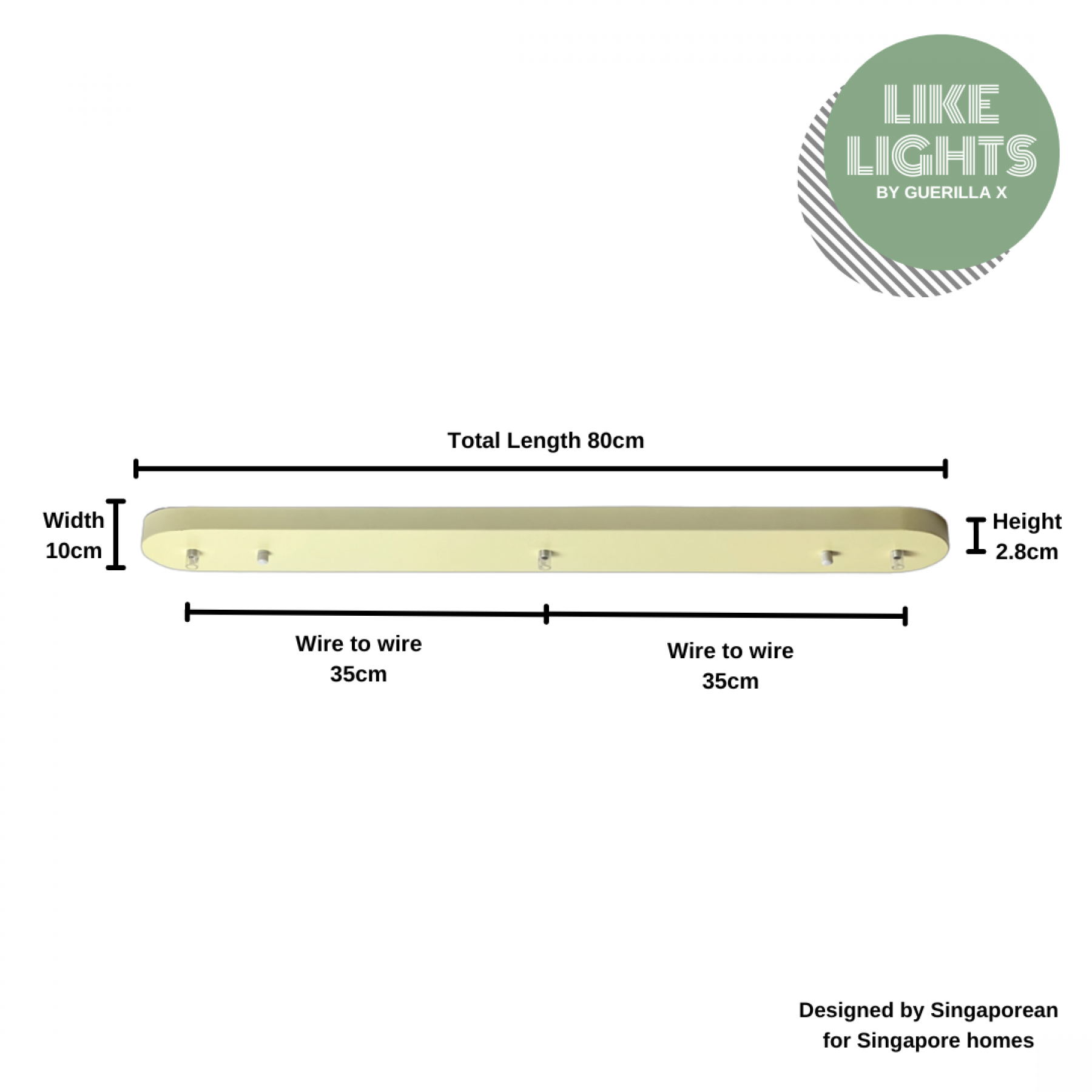 3Line Ceiling Bar - Vanilla Matt